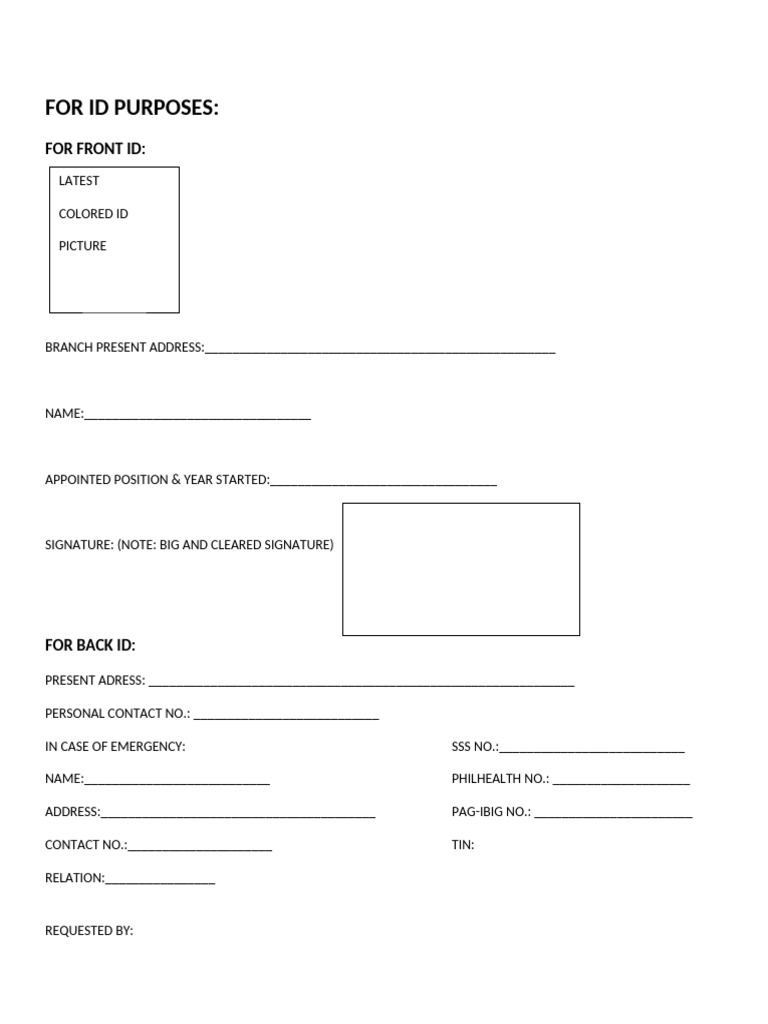 Id Application Form - 1 | PDF