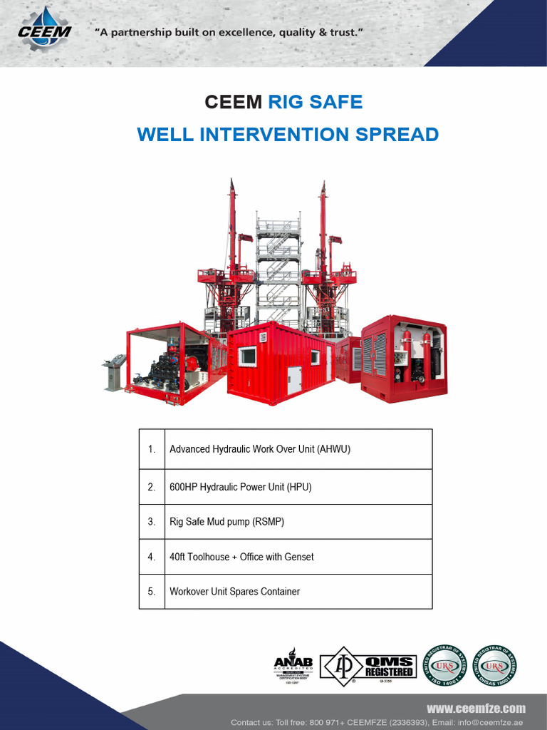 CEEM Rig Safe Well Intervention Spread | PDF | Pump | Mechanical ...