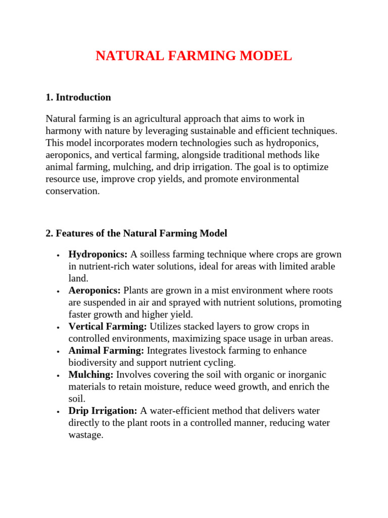 Natural Farming Model | PDF | Agriculture | Hydroponics