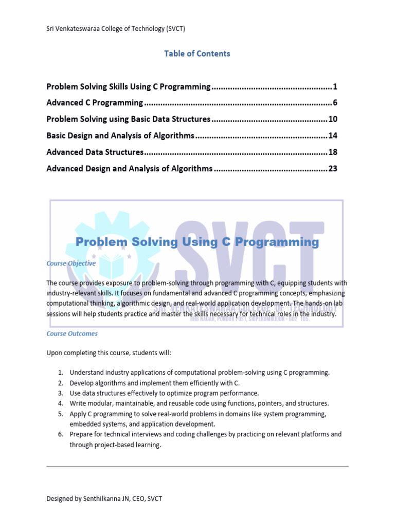 SVCT_C_Programming_DSA | PDF | Computer Programming | Dynamic Programming SVCT_C_Programming_DSA | PDF | Computer Programming | Dynamic Programming