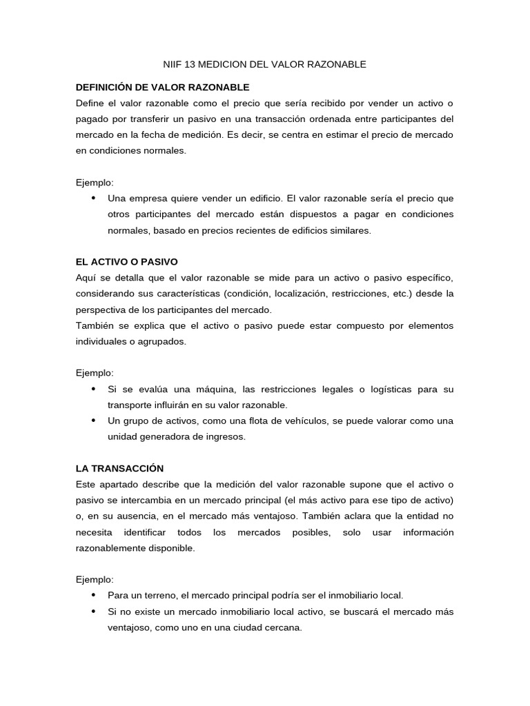 Niif 13 Medicion Del Valor Razonable | PDF | Mercado (economía ...