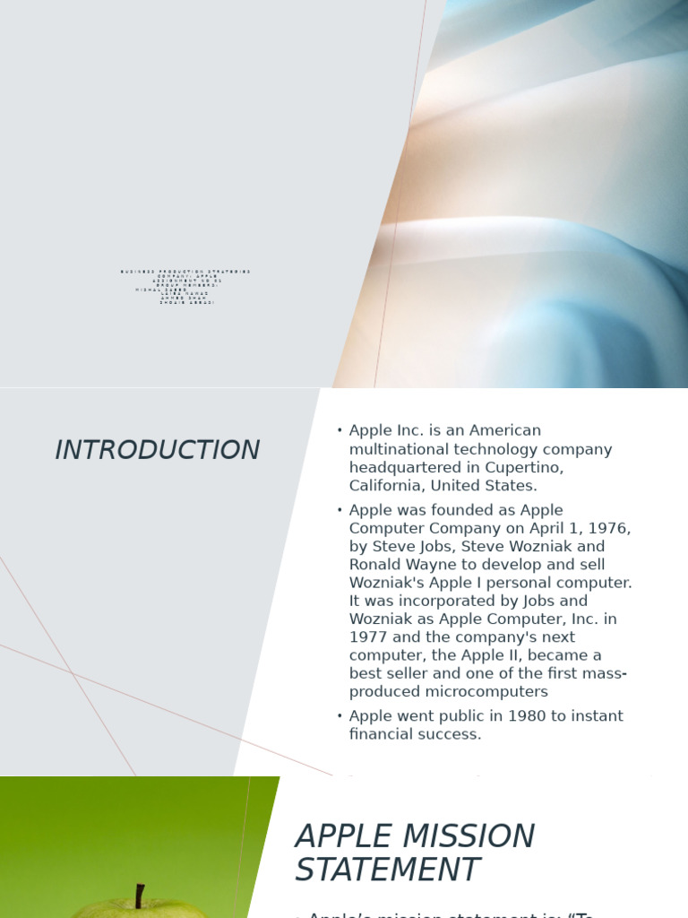 Apple Business Production Strategies | PDF | Apple Inc. | Apple Inc ...