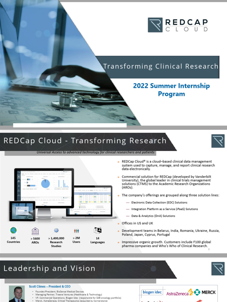 REDCap Cloud Summer Internship Program 2022 - 02112022 | PDF ...