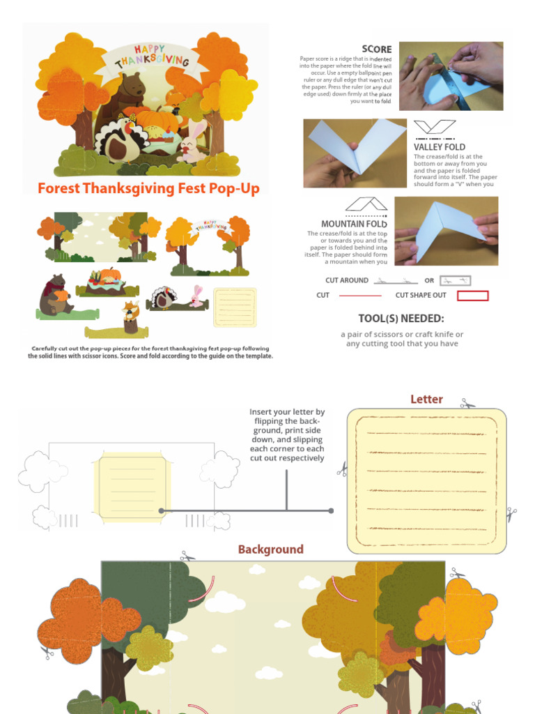 Forest Thanksgiving Pop-Up Guide | PDF | Melee Weapons | Crafts