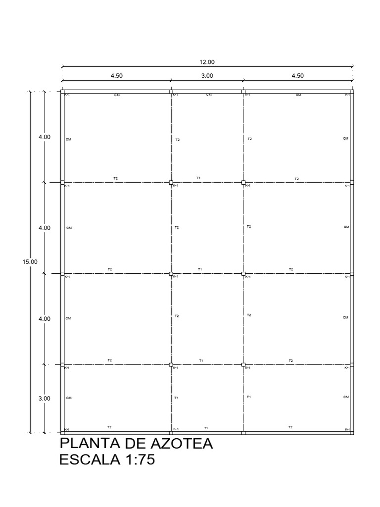 Azotea Plant Layout - Scale 1:75 | PDF