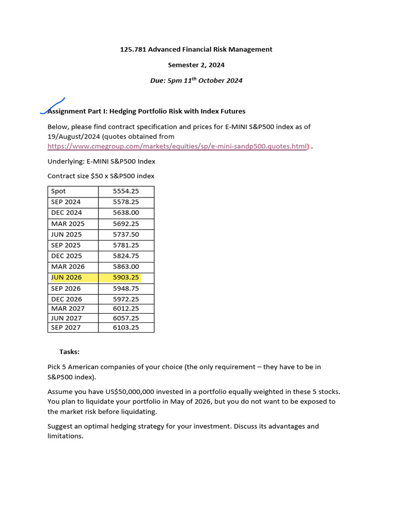 Assignment_2024 | PDF | Option (Finance) | Hedge (Finance)