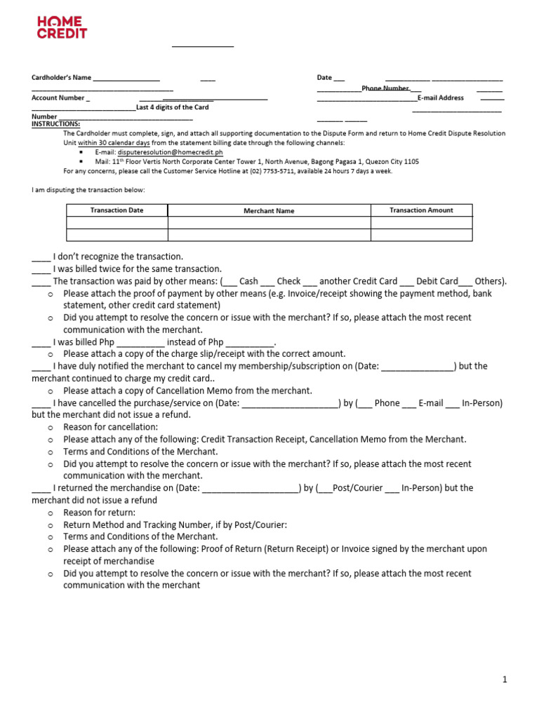 2022 10 17 Credit Card Dispute Form For Project 8 9d25d04abc | PDF ...
