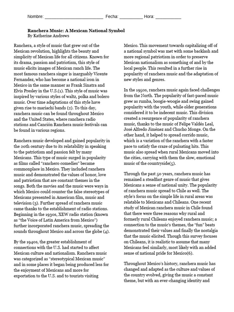 History and Impact of Ranchera Music | PDF | Mexico