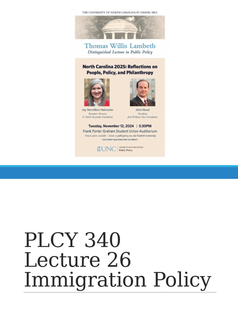 PLCY 340 Lecture 26 Immigration Policy | PDF | Immigration | Solidarity