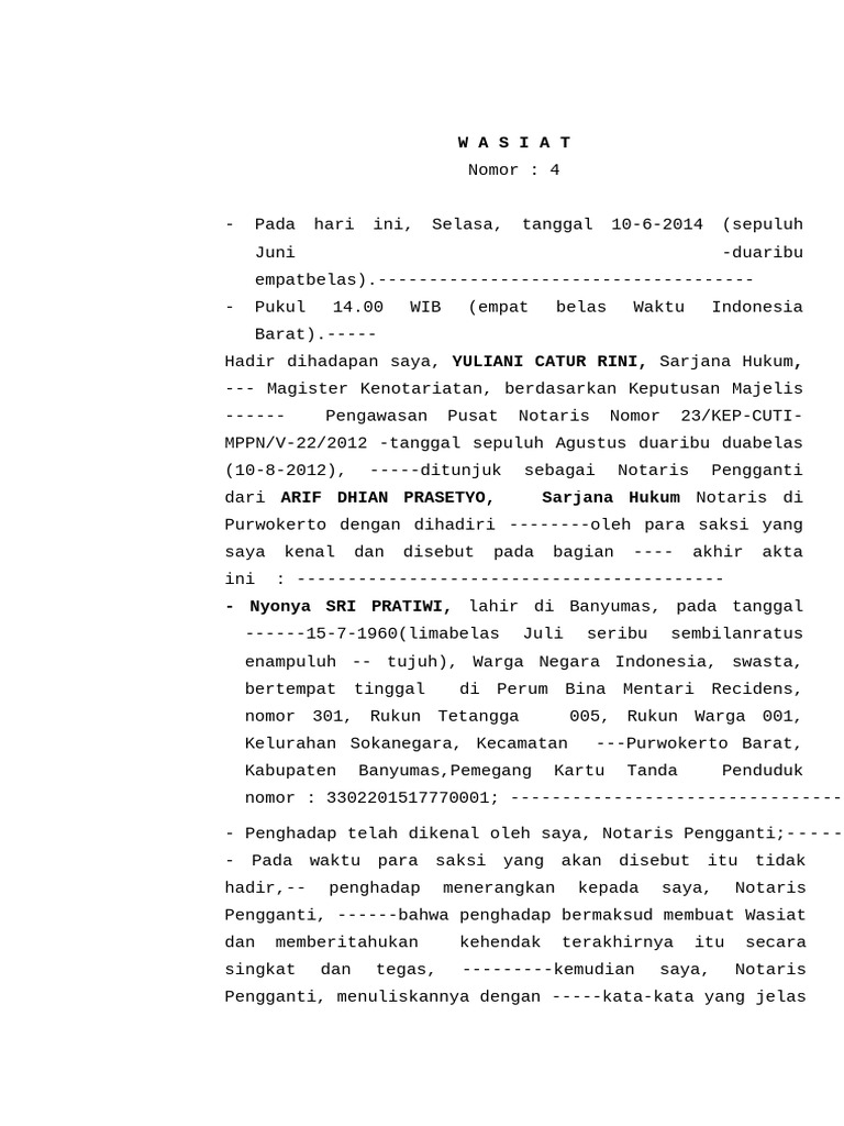 5. Akta wasiat umum | PDF