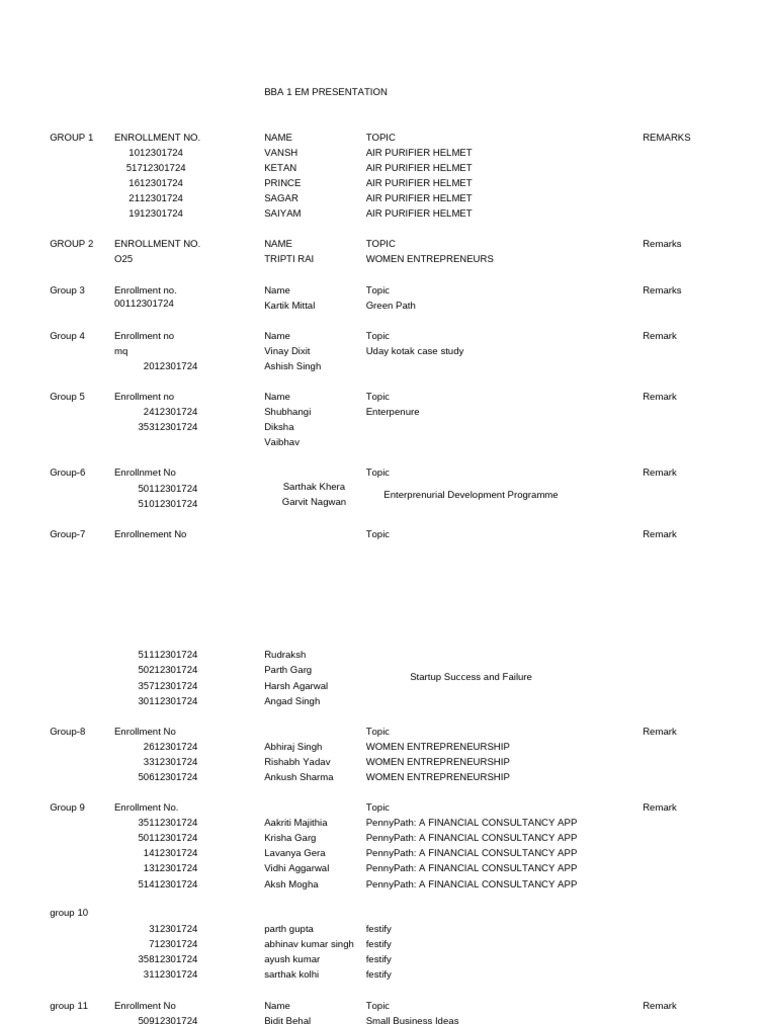 Em Presentation Remark Excel Pdf