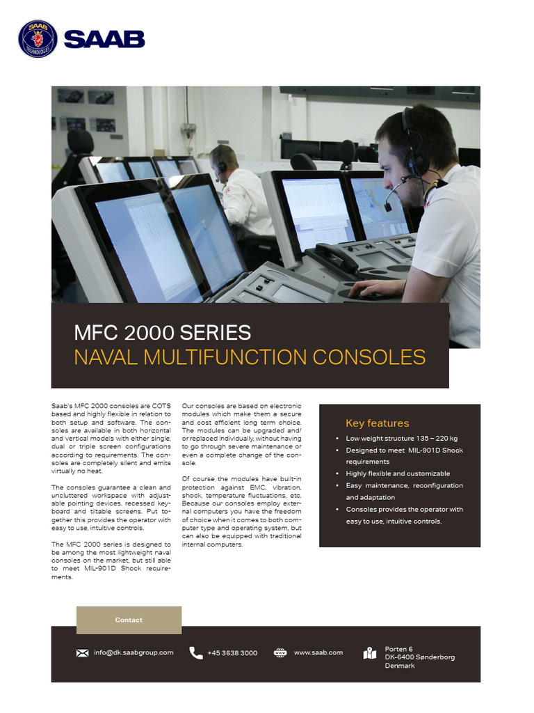 Saab Series 2000 Mfc Product Datasheet | PDF | Naval Ships | Ships