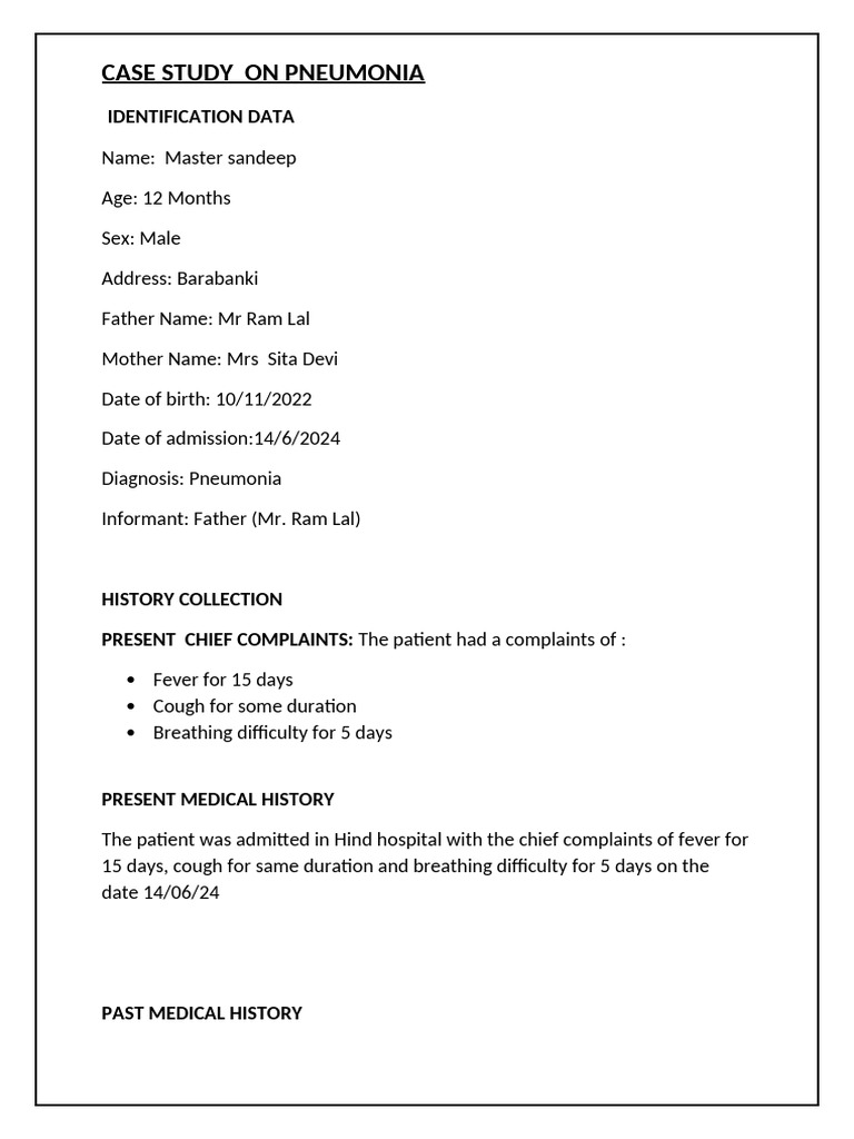 Pneumonia Case Study in 12-Month-Old | PDF | Pneumonia | Lung