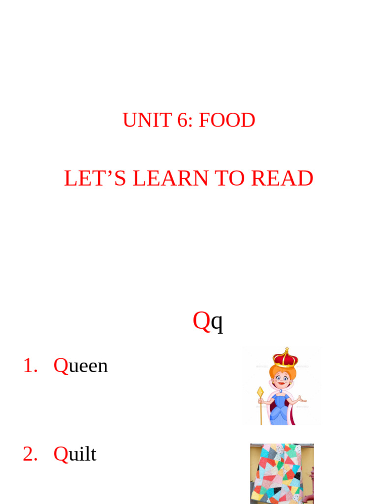 UNIT 6 - LET'S LEARN TO READ | PDF