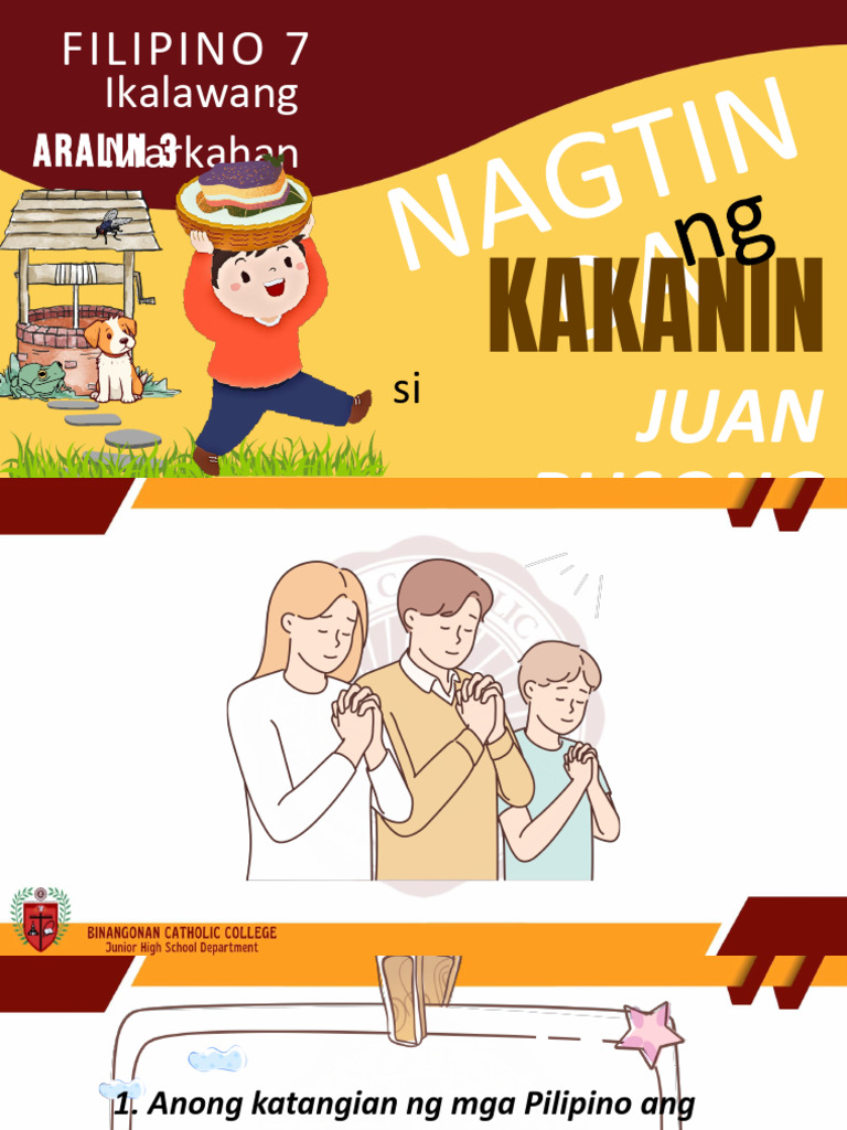 ARALIN 3 - Nagtinda NG Kakanin Si Juan Pusong | PDF