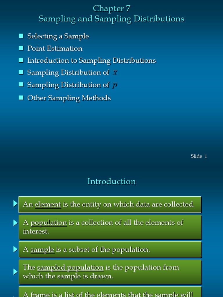 7 Sampling and Sampling Distribution (Student Version) | PDF | Standard Deviation | Estimator