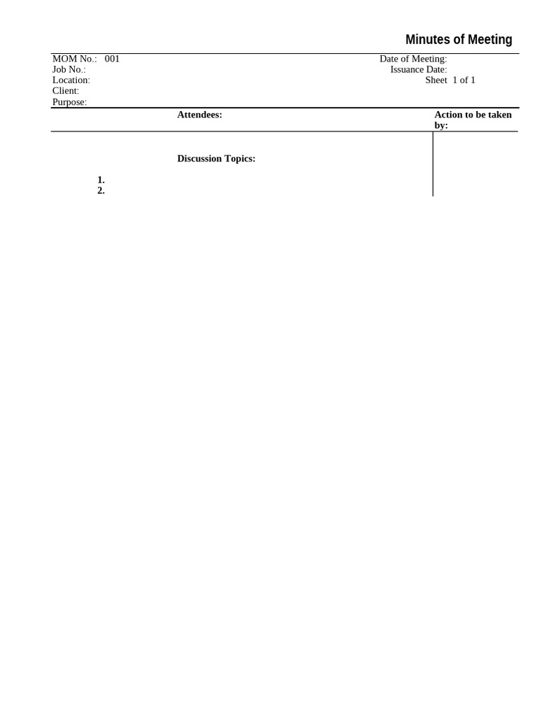 Meeting Minutes Overview and Actions | PDF