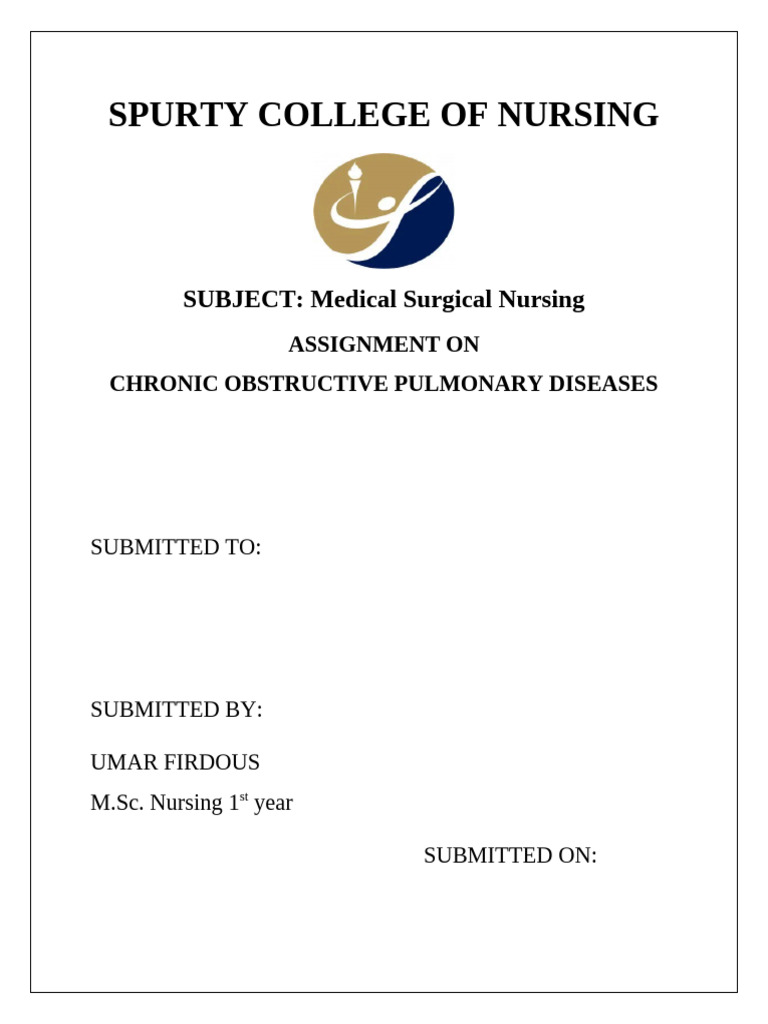 COPD Overview and Management Assignment | PDF | Chronic Obstructive Pulmonary Disease ...