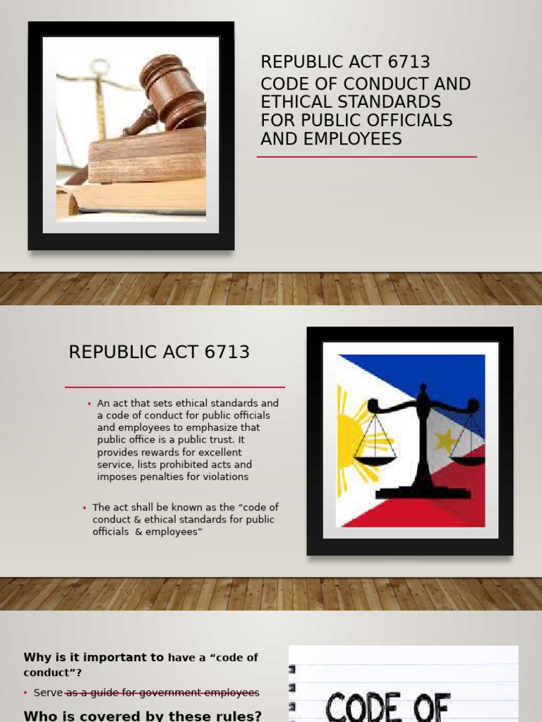 Code of Conduct & Ethical Standards Ra 6713 Sec 1-6 Pa606 | PDF ...