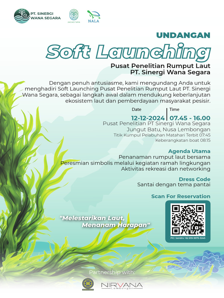 Undangan Soft Launching Pusat Penelitian Rumput Laut PT SIWA 2 | PDF