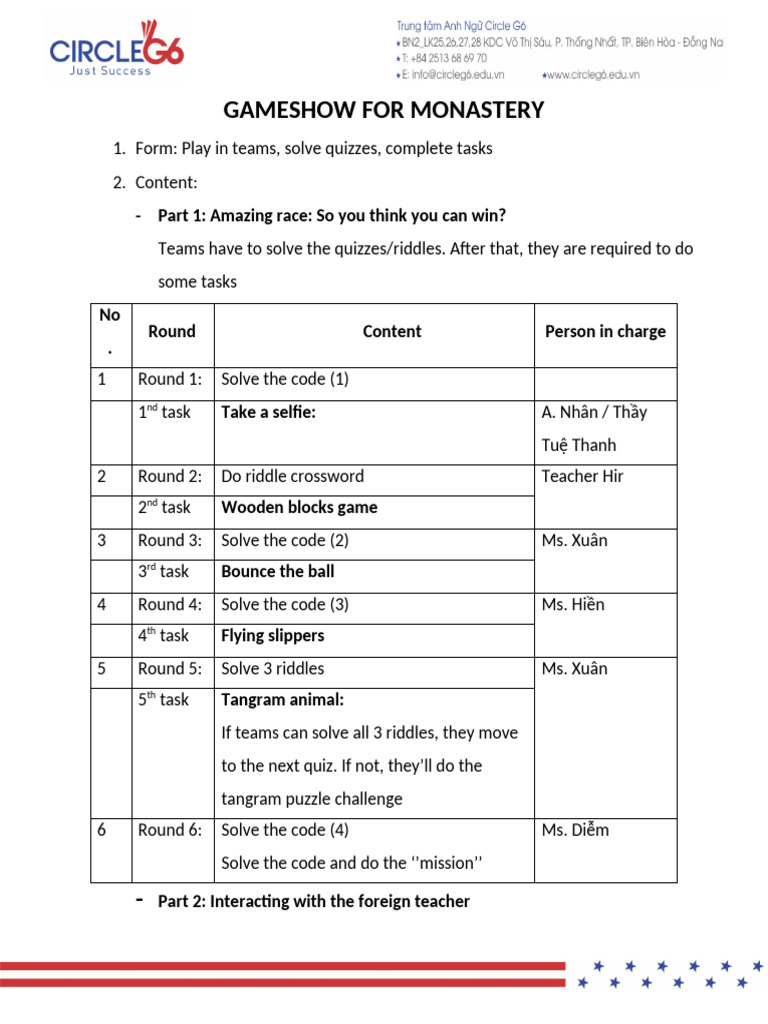 Truong Thien - Gameshow 2024 | PDF | Crossword