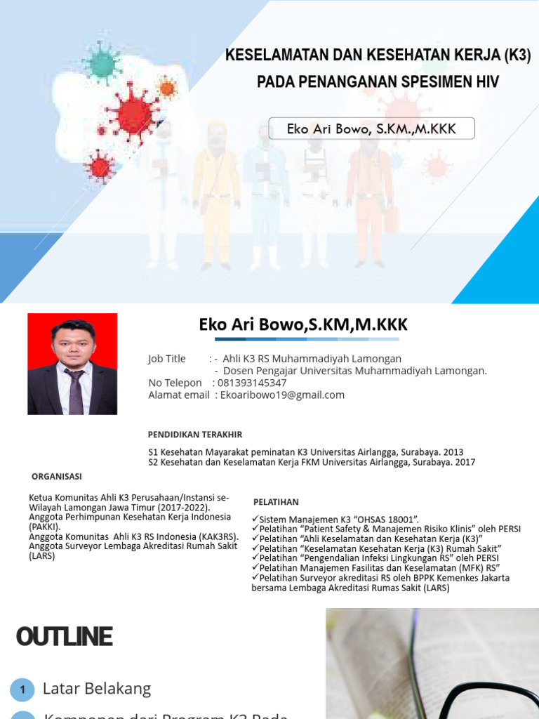 K3 Pada Penanganan Spesimen HIV - Eko Ari Bowo | PDF