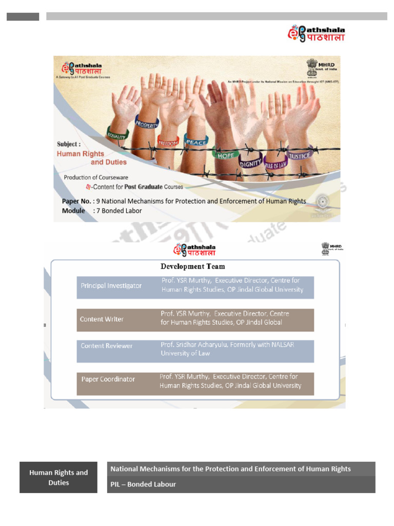 Module 7 Bonded Labour | PDF | Justice | Crime & Violence