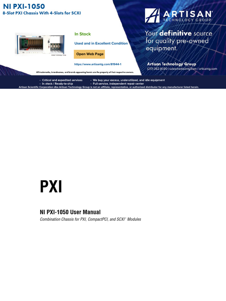 NI PXI1050 Manual1 | PDF | Legal Liability | Damages
