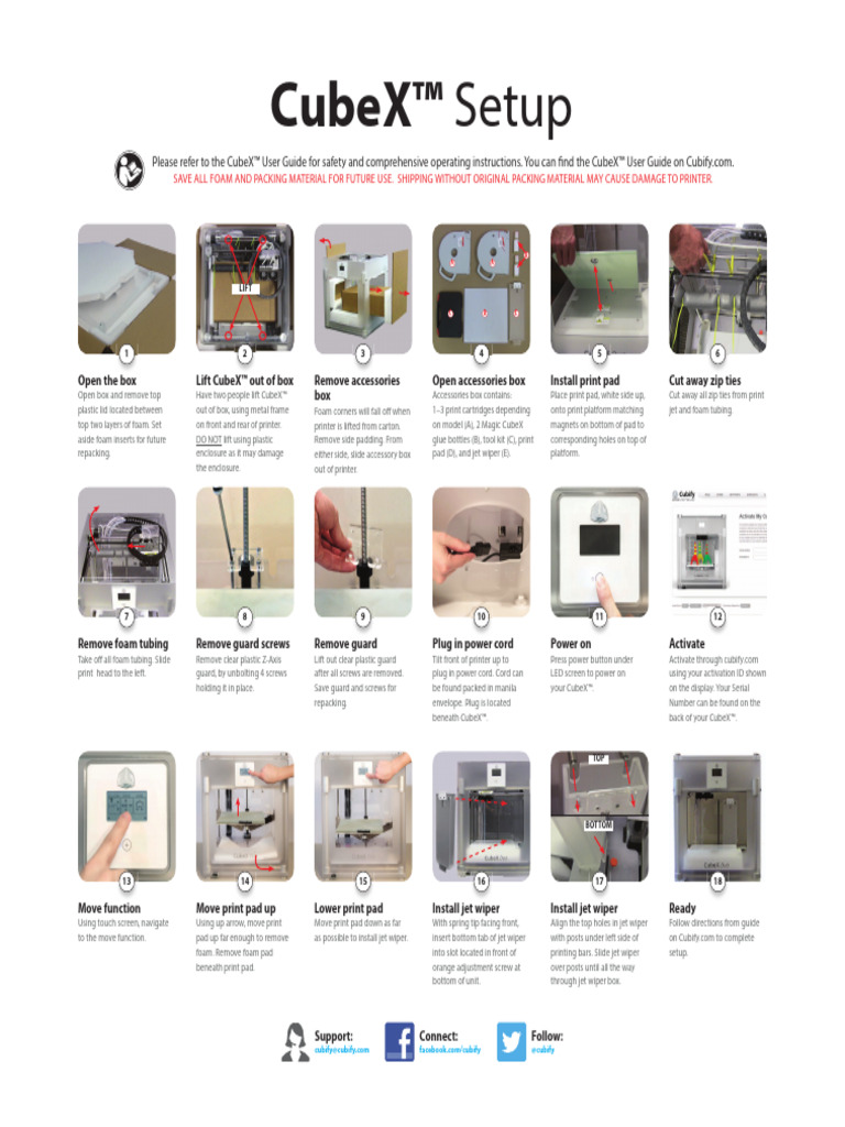 cubex_setup_and_repack_guide | PDF | Printer (Computing) | Manufactured ...