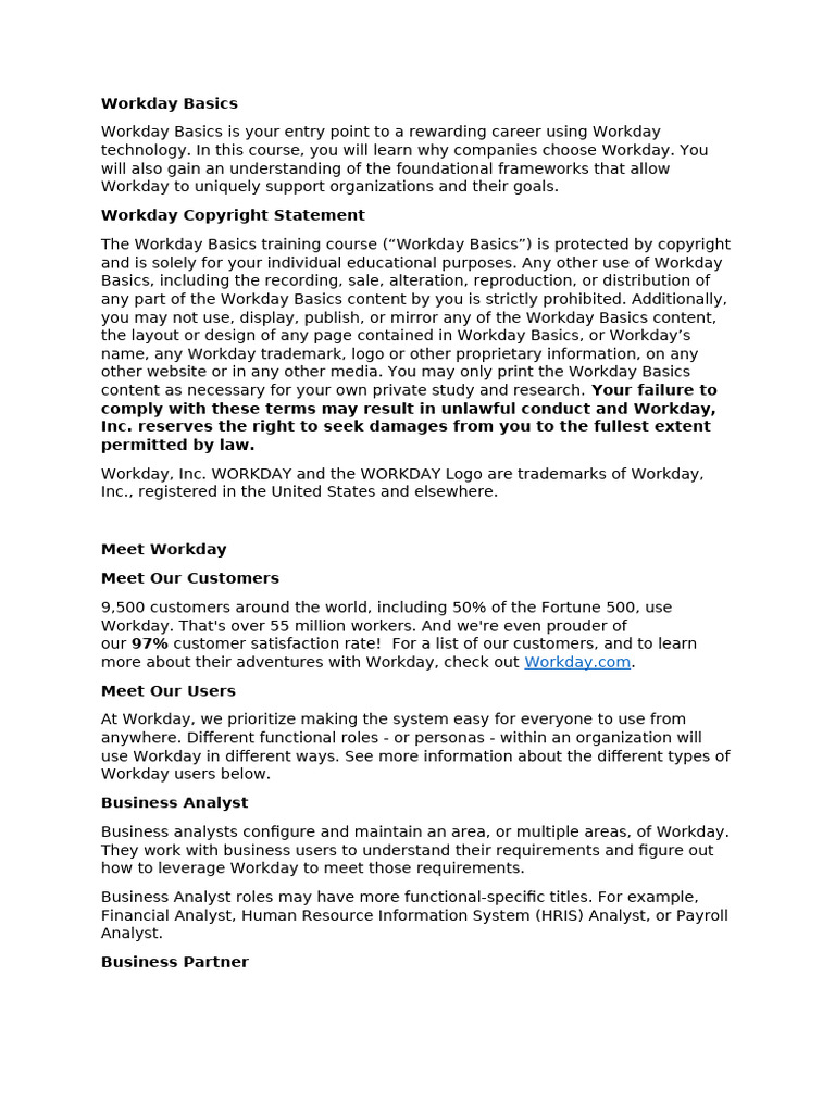 Workday Basics Training | PDF | Software As A Service | Subscription ...