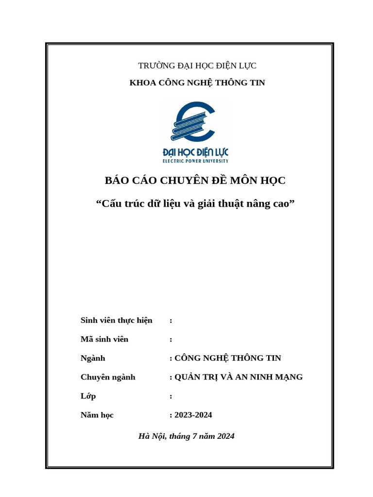 Mau Bao Cao Chuyen de | PDF