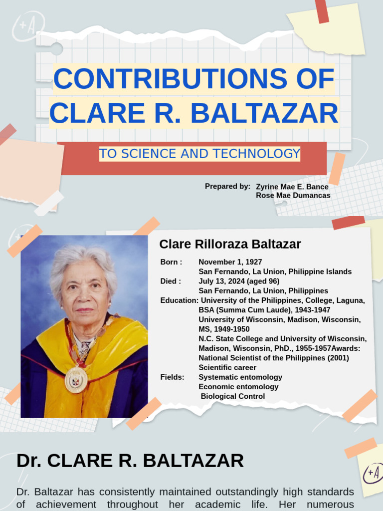 Dr. Clare R. Baltazar | PDF | Insects | Insects And Humans