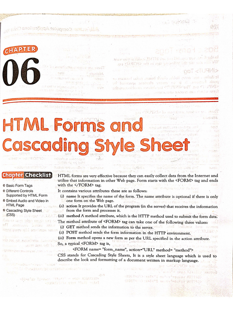 Class 10 Form and Css Notes - 1 | PDF
