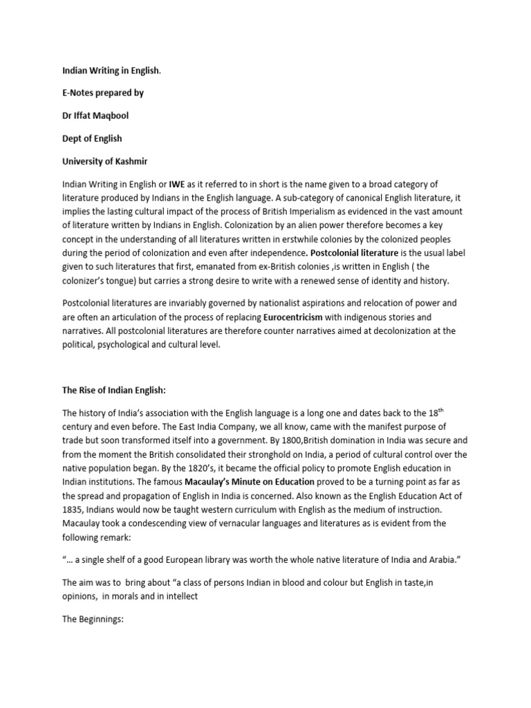 0511121147ENG14304EA16Indian Writing in English Origin and Development ...