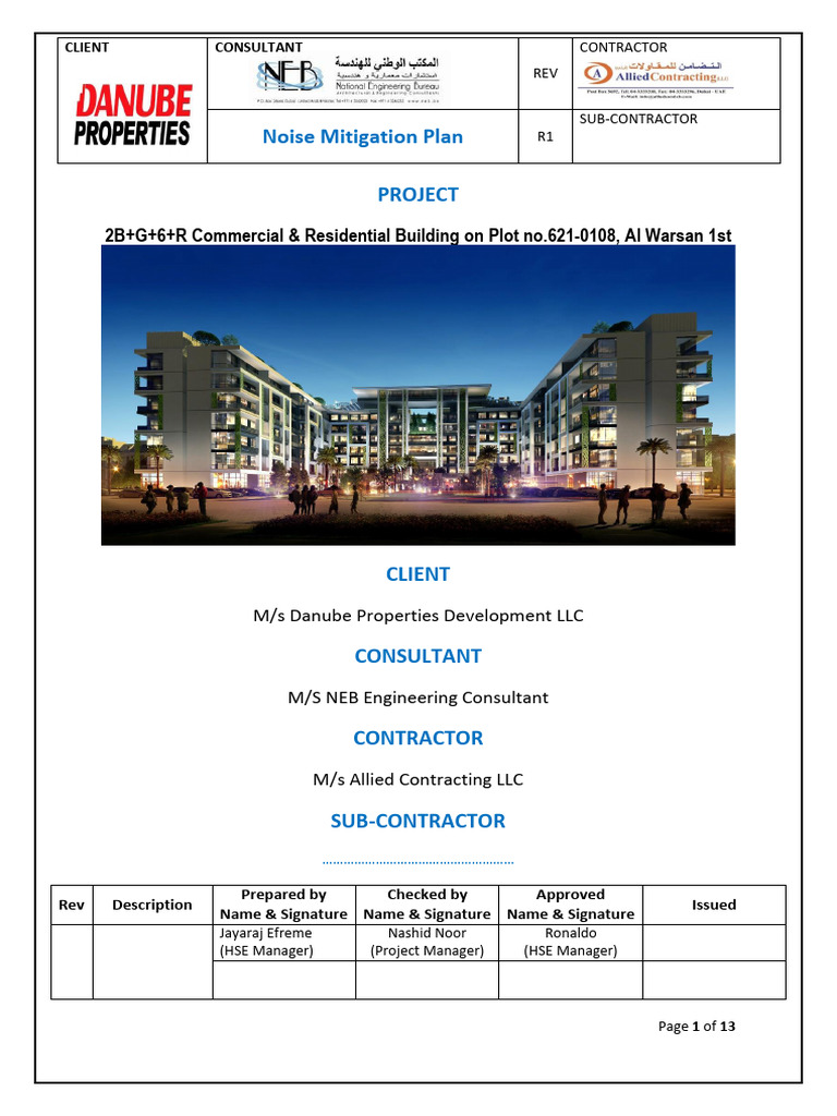 Construction Noise Mitigation Plan | PDF | Noise | Hearing Loss