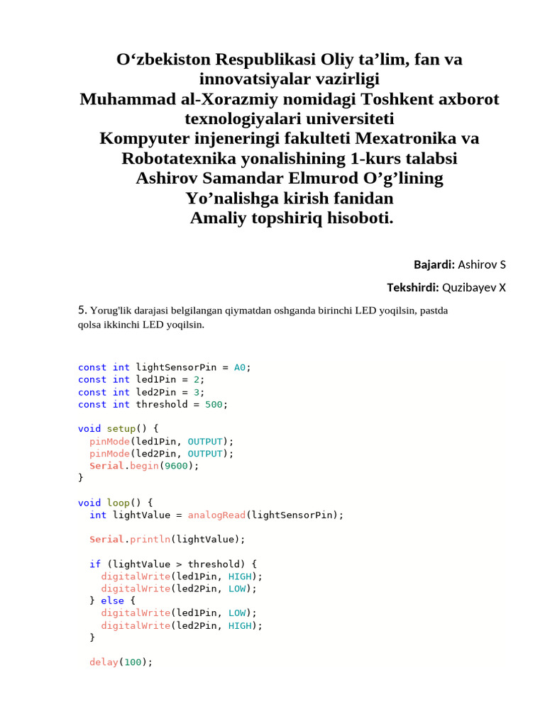 Amaliy Ish 3 | PDF