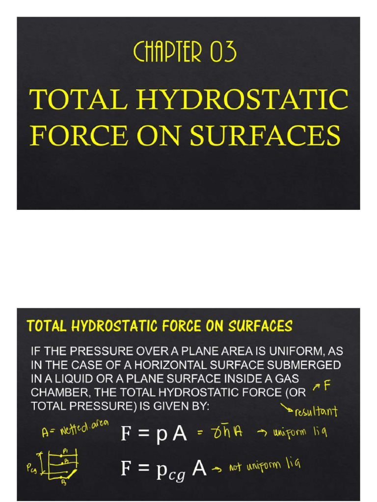Chapter 03 Total Hydrostatic Force On Surfaces S2 | PDF