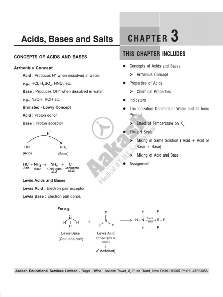 3 - Acids, Bases and Salts | PDF