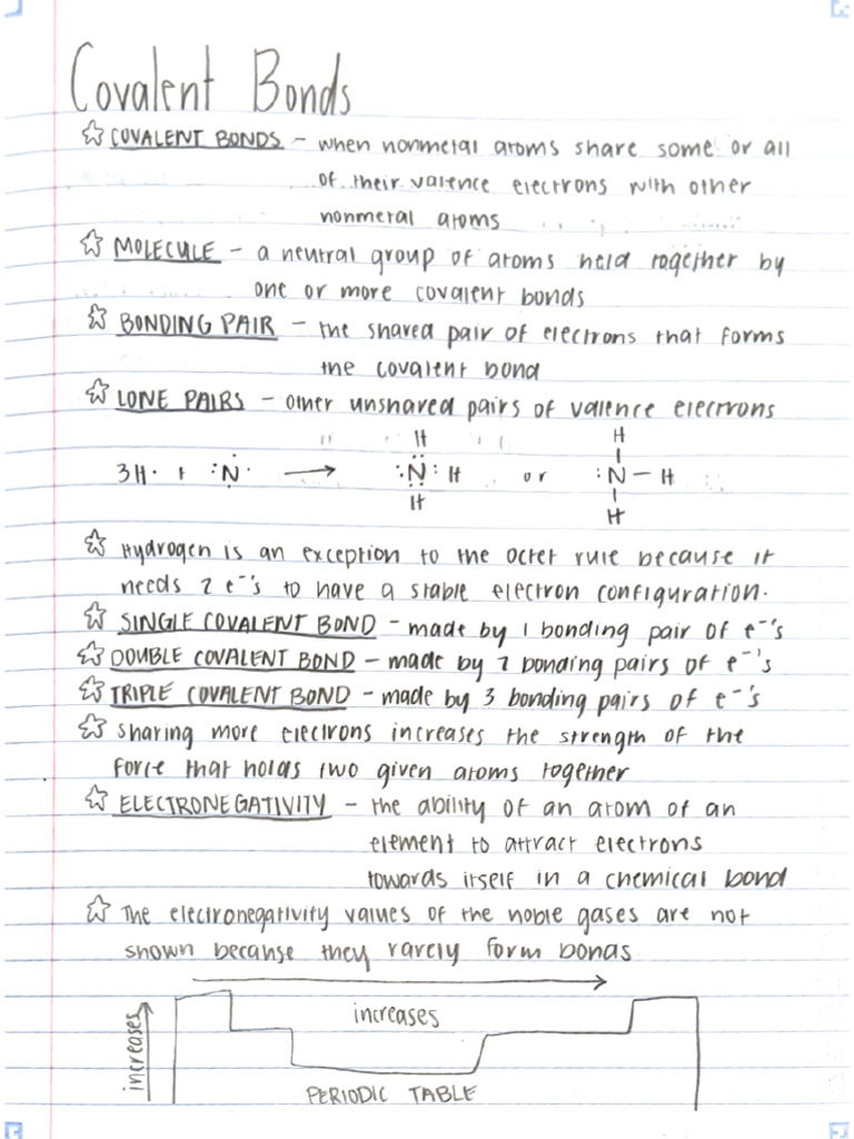 Covalent Bonds Notes | PDF