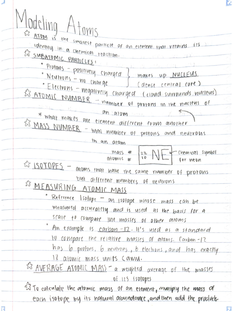 Modeling Atoms Notes | PDF