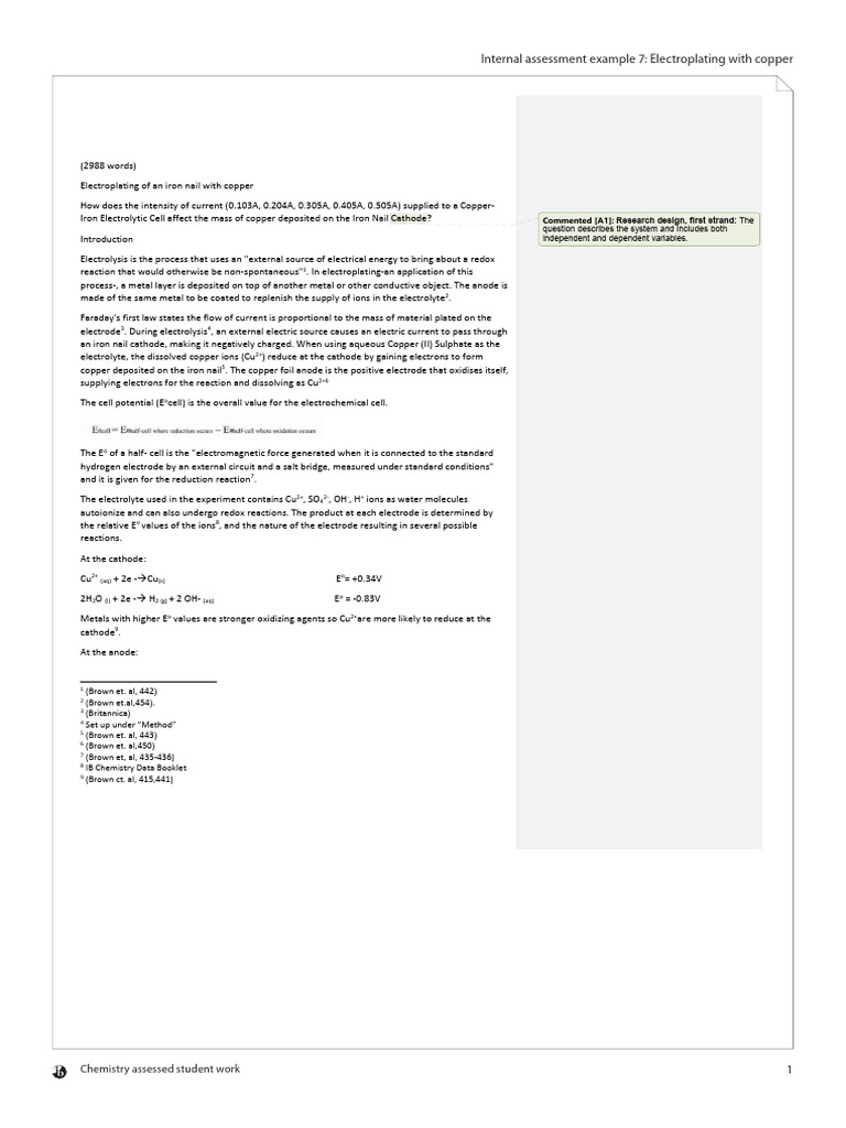 Electroplating Experiment Analysis | PDF | Anode | Chemistry