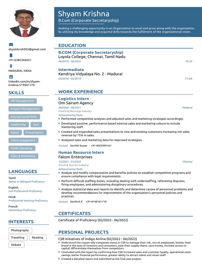 Shyam's Resume (2) (1) | PDF | Corporate Social Responsibility | Marketing