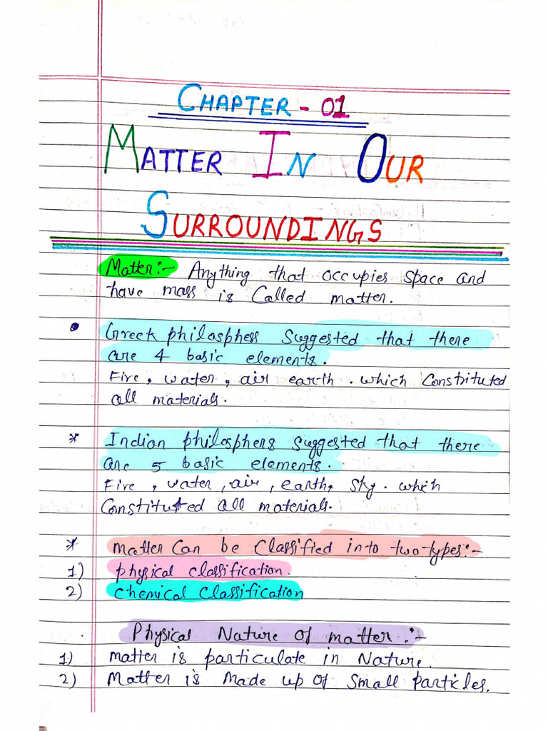 {No W.M.} Chapter 01 MATTER IN OUR SURROUNDINGS Science Class 9th New ...