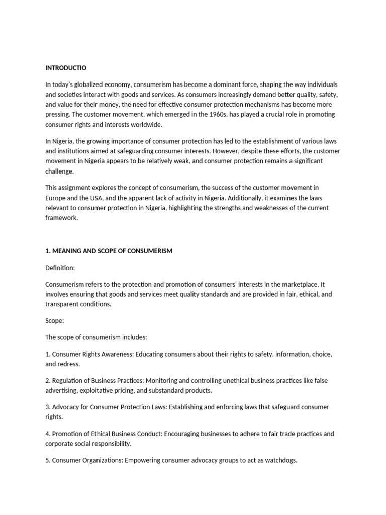 MKT 414 Assignment | PDF | Consumer Protection | Consumerism