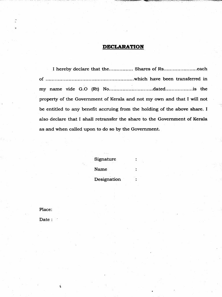 No Claim Declaration TSB | PDF