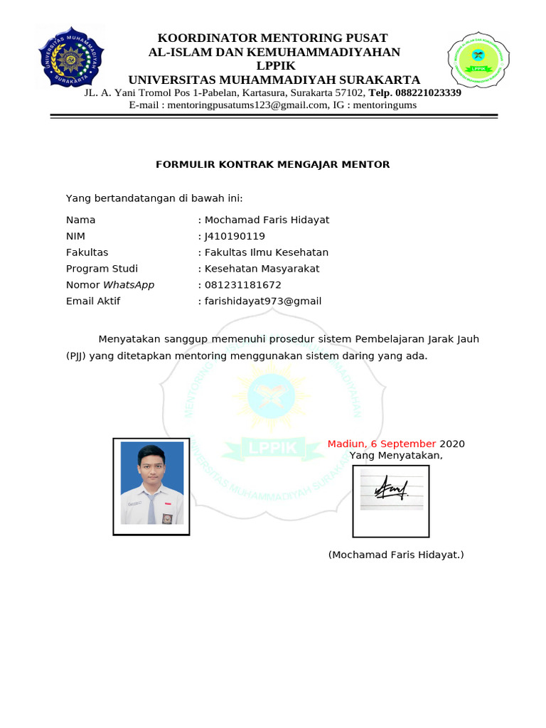 Mochamad Faris Hidayat_J410190119_Kesehatan Masyarakat | PDF