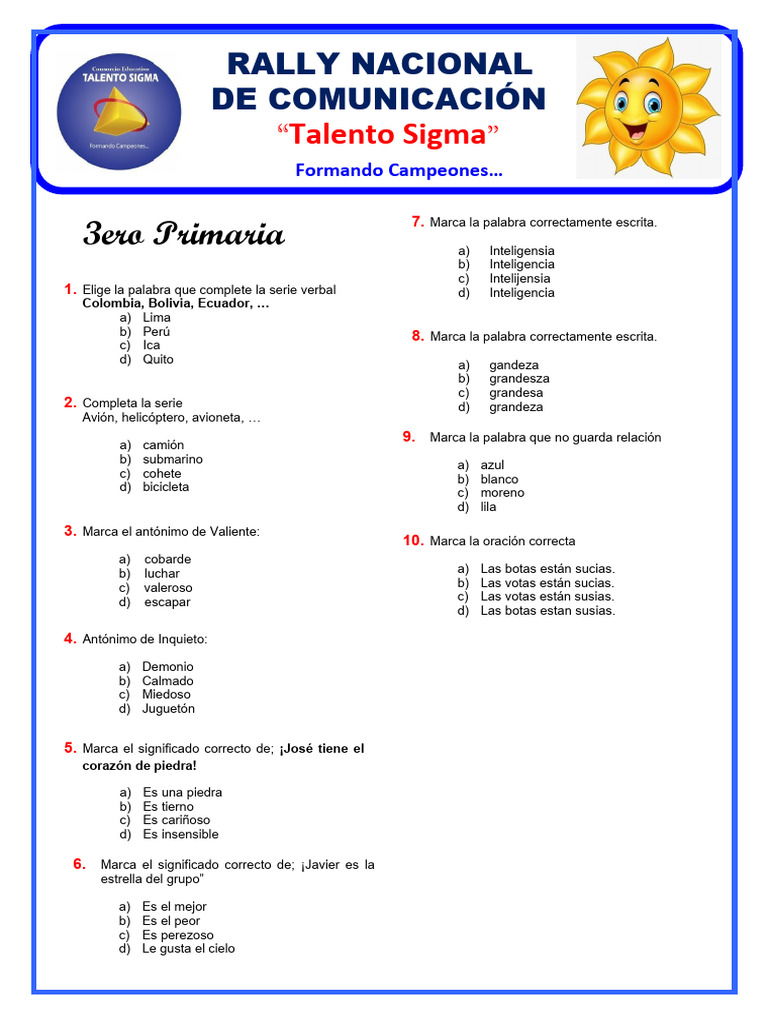 3RO PRIM COMUN - SIGMA | PDF