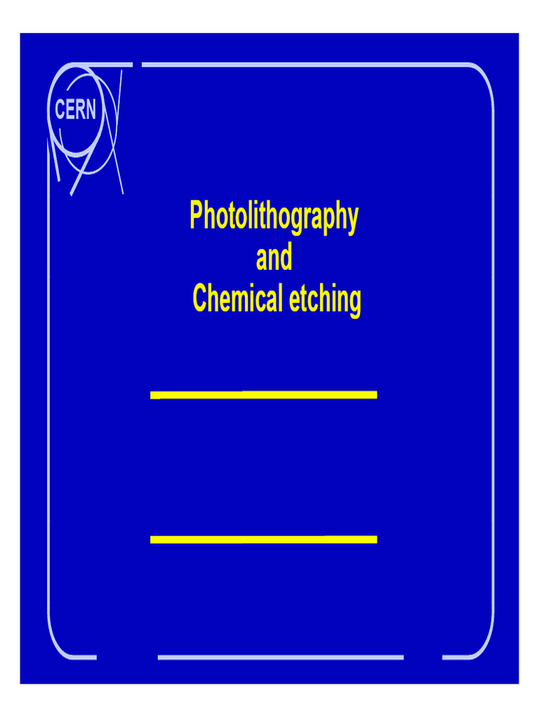 CERN Paper Photolithography | PDF | Photolithography | Printed Circuit ...