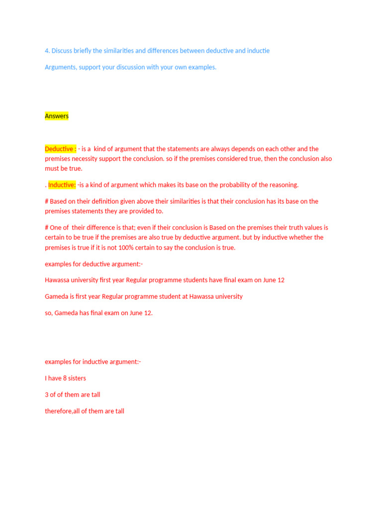 Answer For Questions Number 4 Logic Assignment | PDF