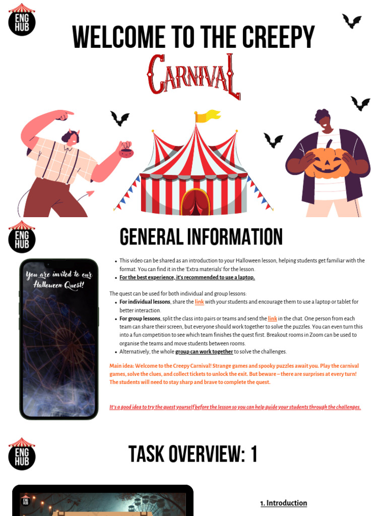 A1-A2 Creepy Carnival! Online Quest TV | PDF | Halloween | Trick Or ...